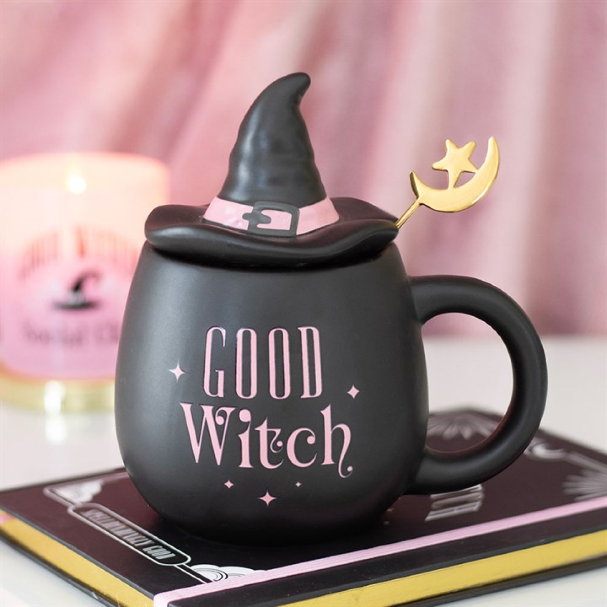Good Witch Lidded Mug with Spoon – Happy Bean